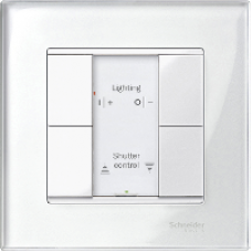 MTN617219 - Push-button, 2-gang plus, polar white, glossy, System M